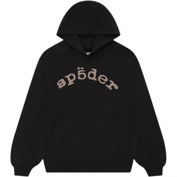 Sp5der | Shirts | Black Sp5der Vvs Rhinestone Hoodie | Poshmark